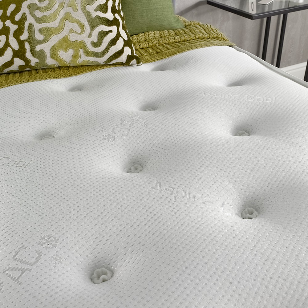 White Solid Wood Bed Frame with Hand Tufted UK Made Mattress