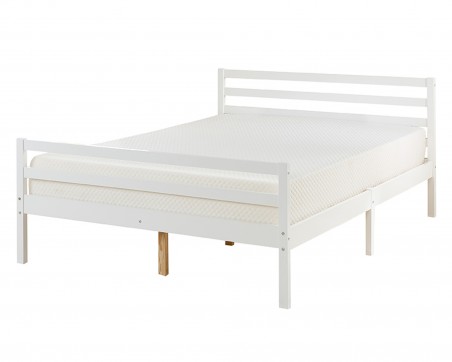 Aspire Alpine Solid Wood White Painted Wooden Bed frame